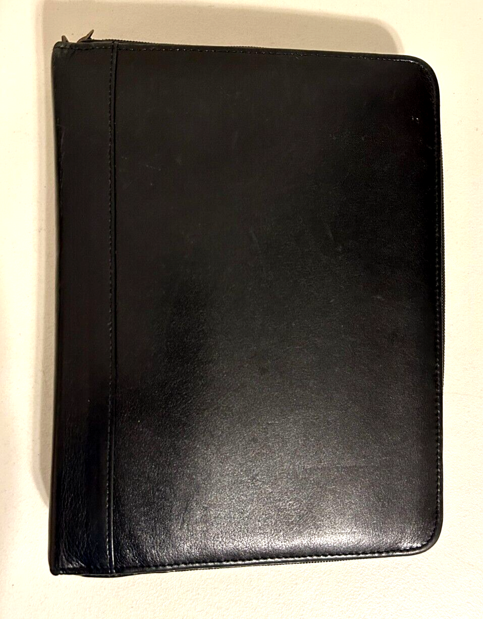 Day-Timer Black Vegan Leather Planner 3 Ring Binder Notebook Organizer ...