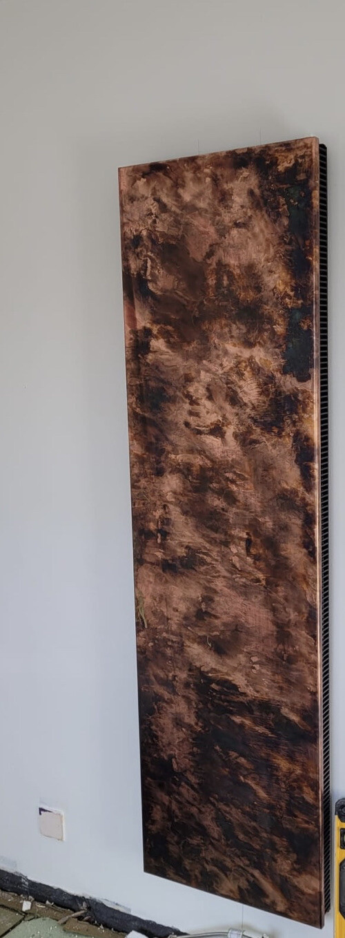 Vertical Distressed Copper Designer Radiator Made To Order 500/1800mm ...