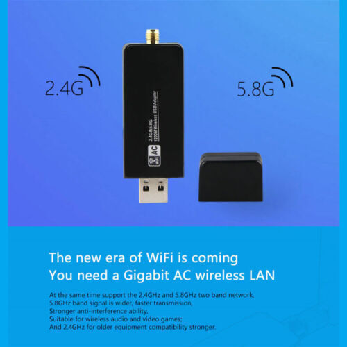 Wireless WiFi Adapter 1200Mbps USB3.0 Dongle RTL8812AU Chipset 5GH Card ...