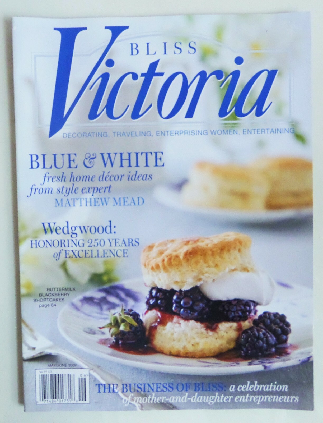 Victoria Bliss Magazine Back Issue May/June 2009 Blue and White Issue ...