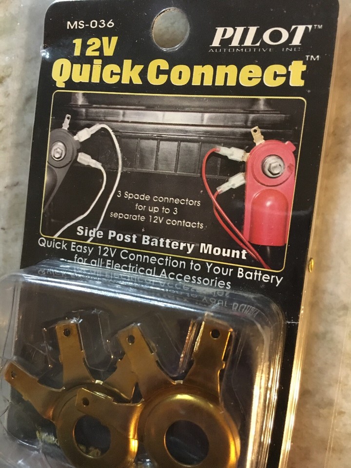 12V Quick Connect 3 Spade Side Post Battery Mount Maximum 20 Amps Per ...