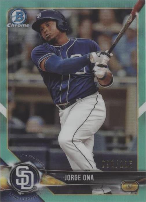 2018 Bowman - Chrome Prospects Jorge Ona #BCP105 Aqua Refractor /125 ...