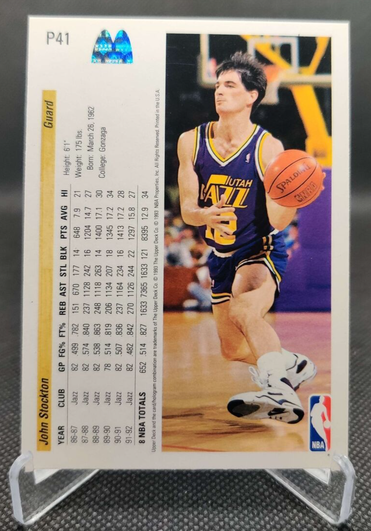 1992-93 Upper Deck McDonalds #P41 John Stockton Utah Jazz basketball ...