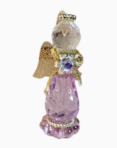 Vtg ROMAN 1994 Light Amethyst Crystal JUNE Birthday Angel Christmas ...