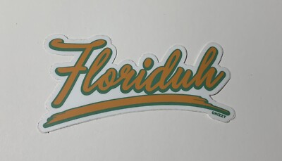 Floriduh Script Text Orange/Aqua Chad Mize Chizzy Florida FL Sticker ...