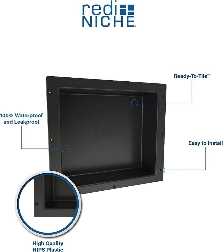 Redi Niche 16"W x 14"H Single Shelf Shower Niche | eBay