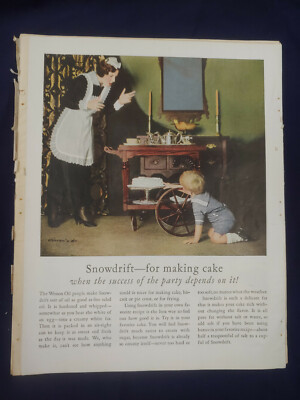 VTG 1925 Orig Magazine Ad Snowdrift Lard For Making Cake Success of ...