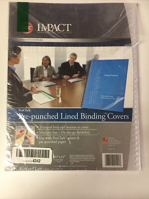 GBC Impact ProClick Pre-Punched Lined Binding Covers 2514477 8 1/2” x ...