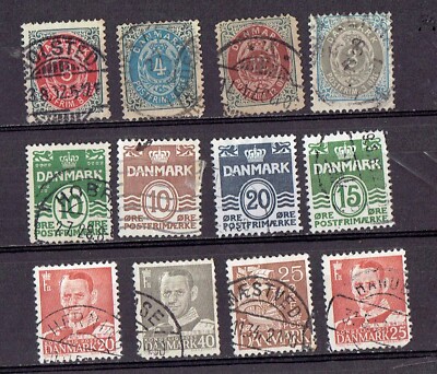 Denmark 1882-1947. 12 stamps up to 25 Ore. Used HV | eBay