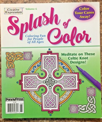 VOLUME 6 PennyPress Creative Expression SPLASH OF COLOR Adult Coloring ...