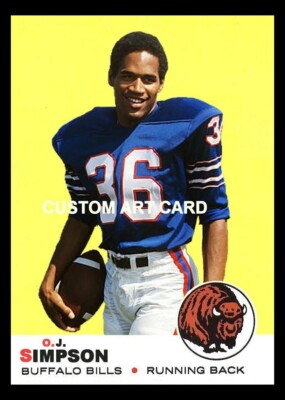 OJ Simpson Buffalo Bills 1969 Custom Made Football Art Card | eBay