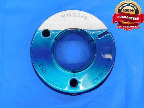 M50 X 2 6g METRIC VERMONT THREAD RING GAGE 50 2.0 NO GO ONLY P.D. = 48. ...