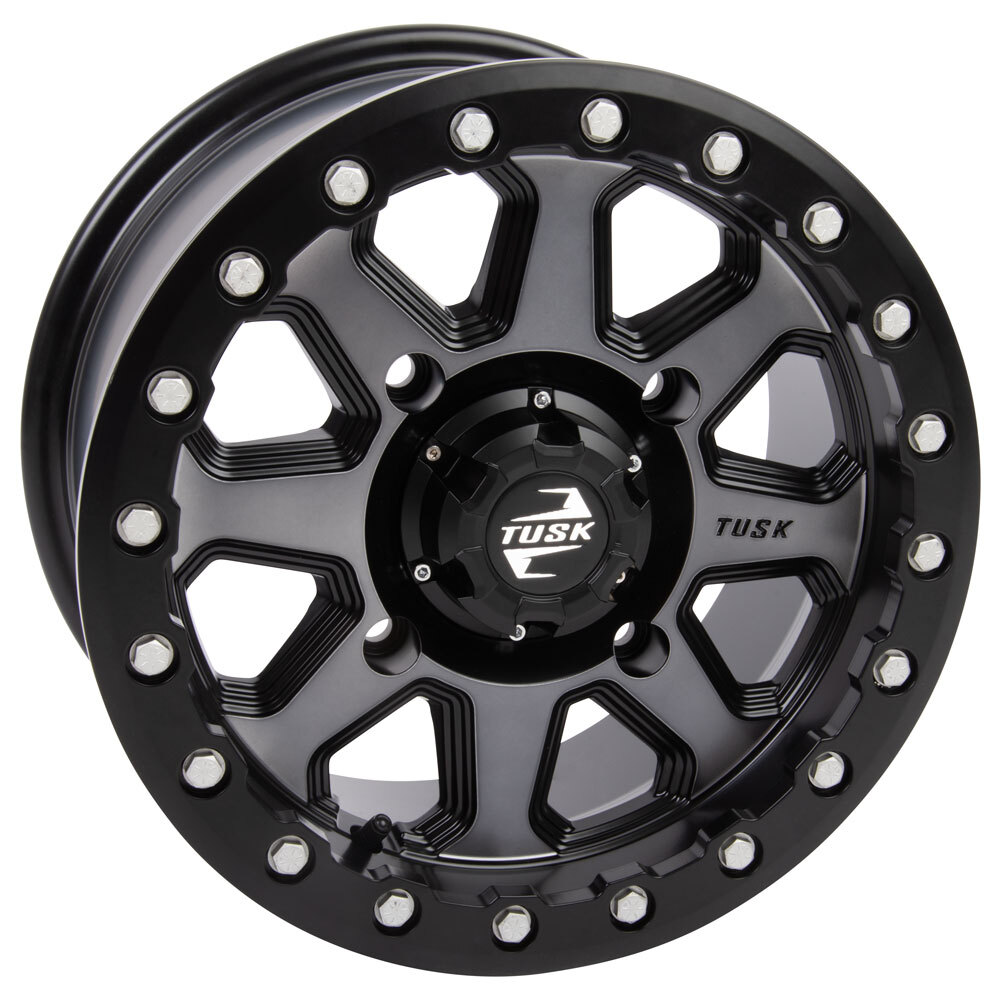 Tusk Uinta Beadlock Wheel 15x7 5.0 + 2.0 Gunmetal/Black 4/156 Lug ...