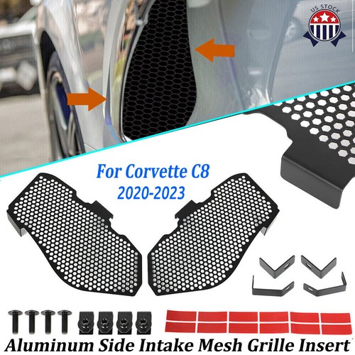 For 2020+ Chevrolet Corvette C8 Side Intake Mesh Grille Insert Guards ...