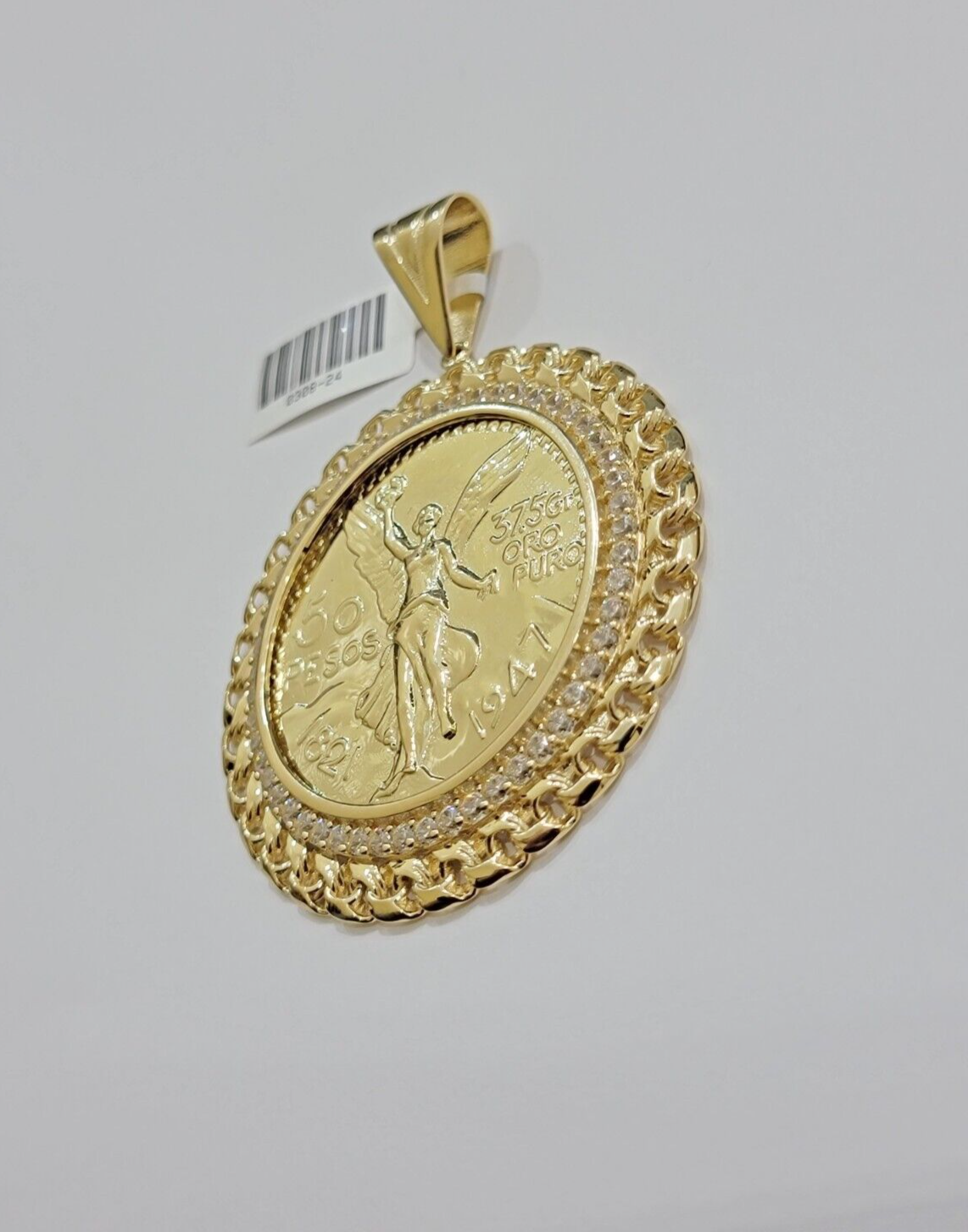 1947 Mexican Centenario Coin Charm Pendant Replica 50 pesos With Bezel ...
