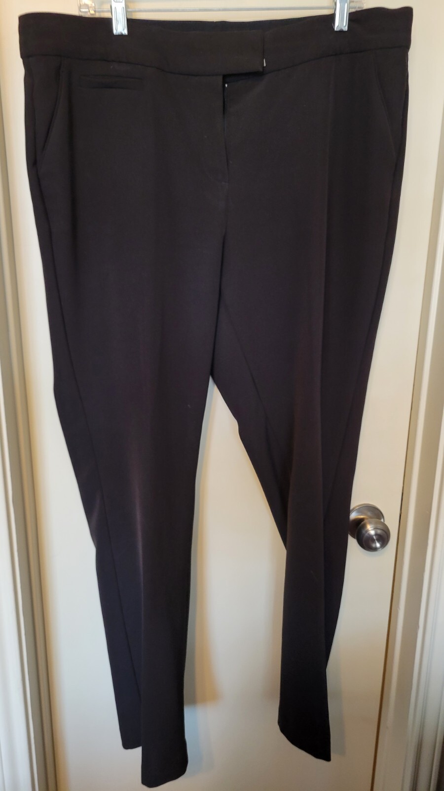 Investments Womens Flat Front Dress Slacks Pants Size 16WR Black | eBay