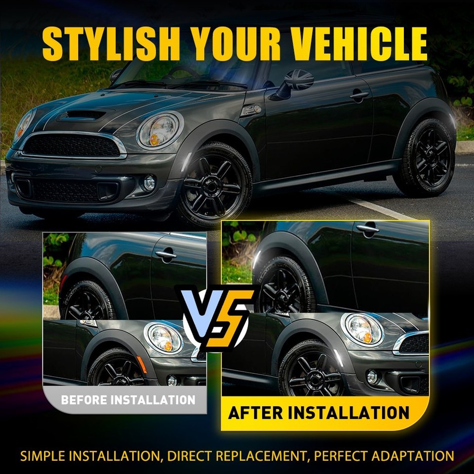 4PC Front Rear LED Side Marker Lights Smoked For Mini Cooper R55 R56 ...