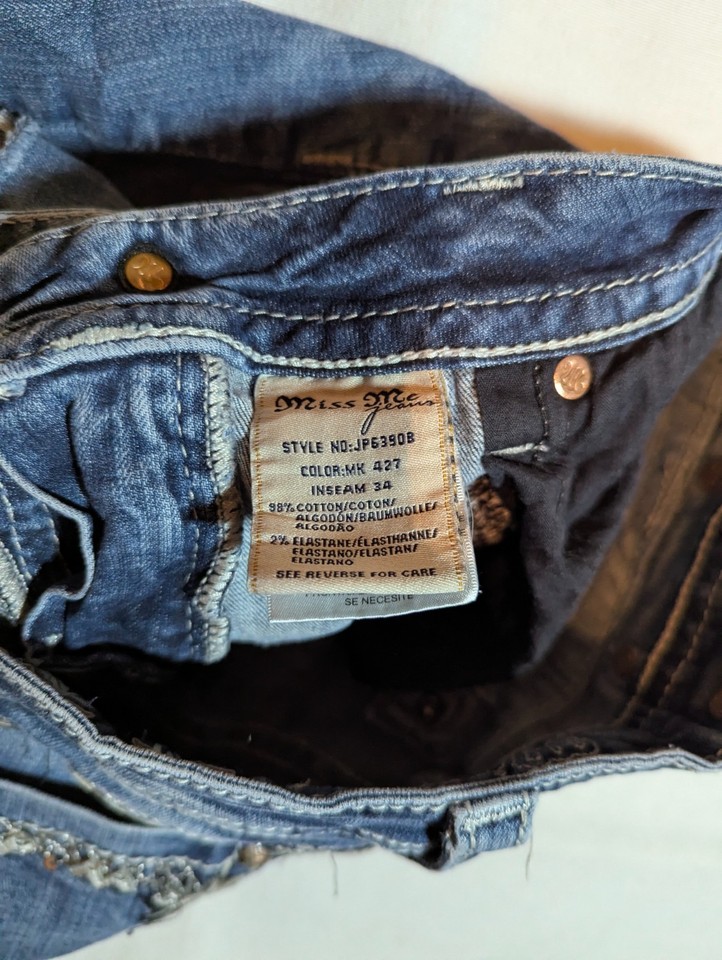 Miss Me Jeans Shorts Women's 28 Signature Cut-Off Raw Hem Western Denim ...