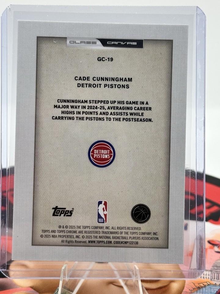 2025-26 Topps Chrome Cade Cunningham GLASS CANVAS SSP CASE HIT #GC-19 ...