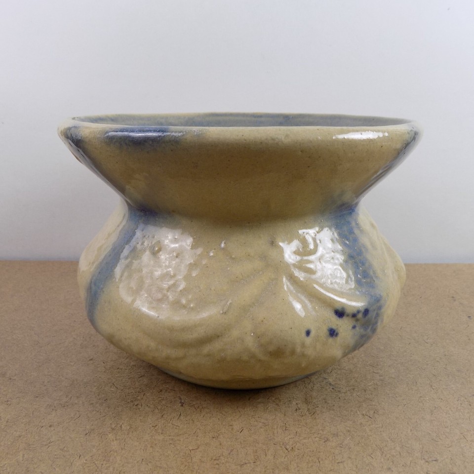 Antique Yellow Ware Pottery Spittoon or Planter Molded Swags Bows | eBay