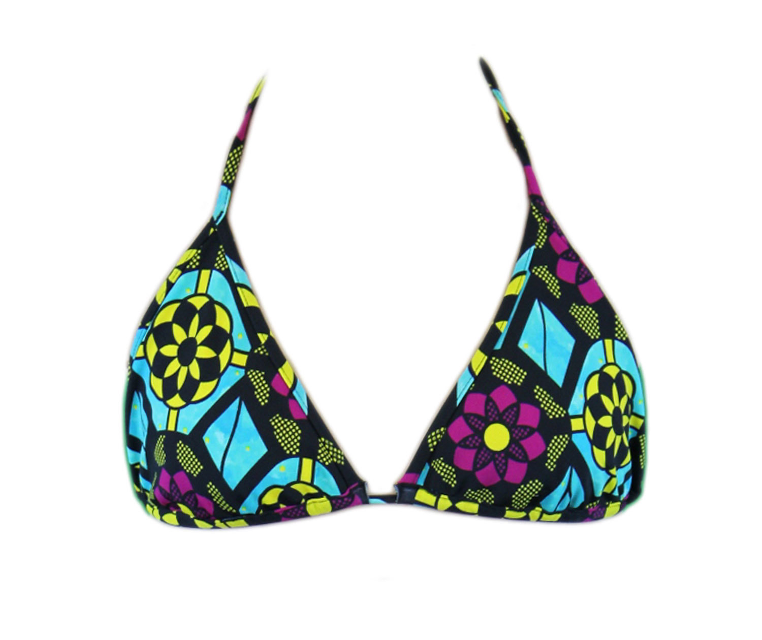 BANTU Women's Blue / Multi-Color Triangle Bikini Top Sz XS $99.99 NEW ...