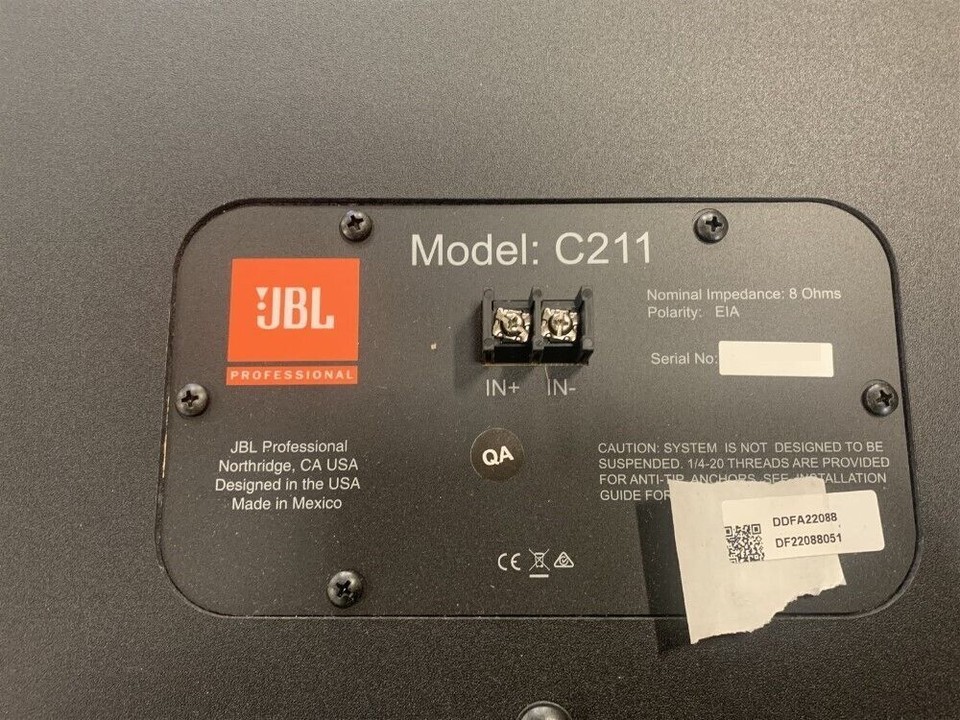 JBL C211 Two-Way ScreenArray Cinema Loudspeaker for Small to Medium ...