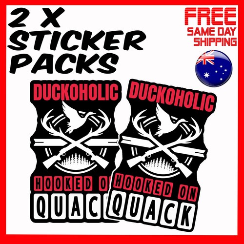 2 x Stickers - Duckoholic Hooked On Quack Car Window Bumper Laptop ...