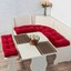 Scarlet Red 4 piece Nook Cushion Set Corner Bench Booth Dining ...