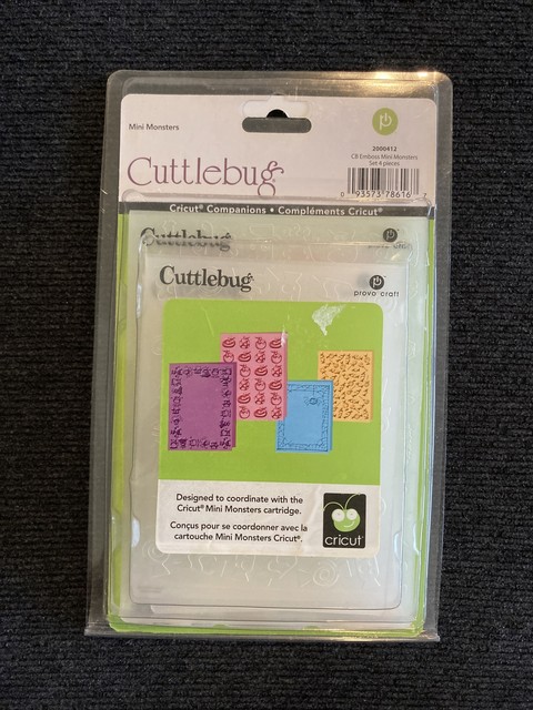 Retired Cuttlebug Mini Monsters 4 Embossing Folders Cricut Companion ...