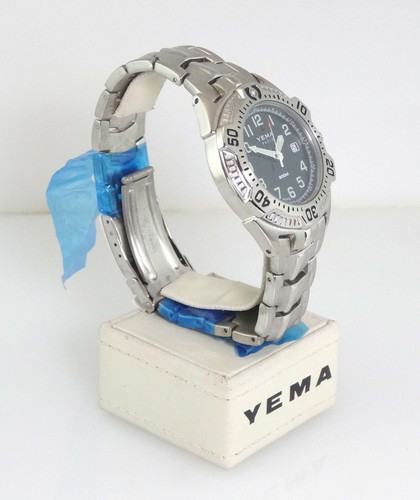 YEMA by Seiko YM-565 Men's Silvertone Deep-Diver Quartz Watch NIB 20 ...