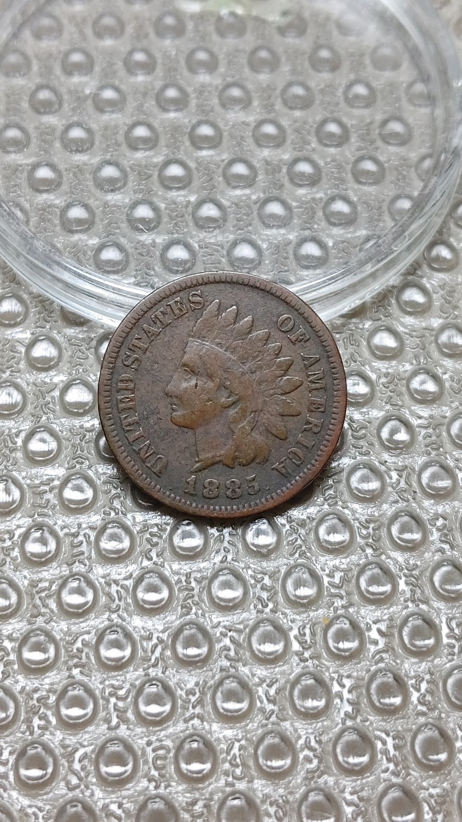 1885 Indian Head Cent Penny F/VF Environmental Damage Y941 | eBay