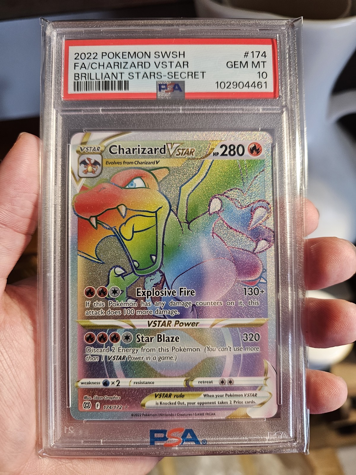 Charizard VSTAR 174/172 Brilliant Stars Secret Rare Pokémon Card PSA 10 ...
