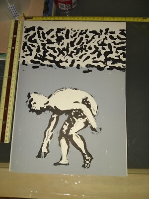 🎨 Original Litho 1965 Ron Schwerin Grey and Black Lithograph - Solitary ...