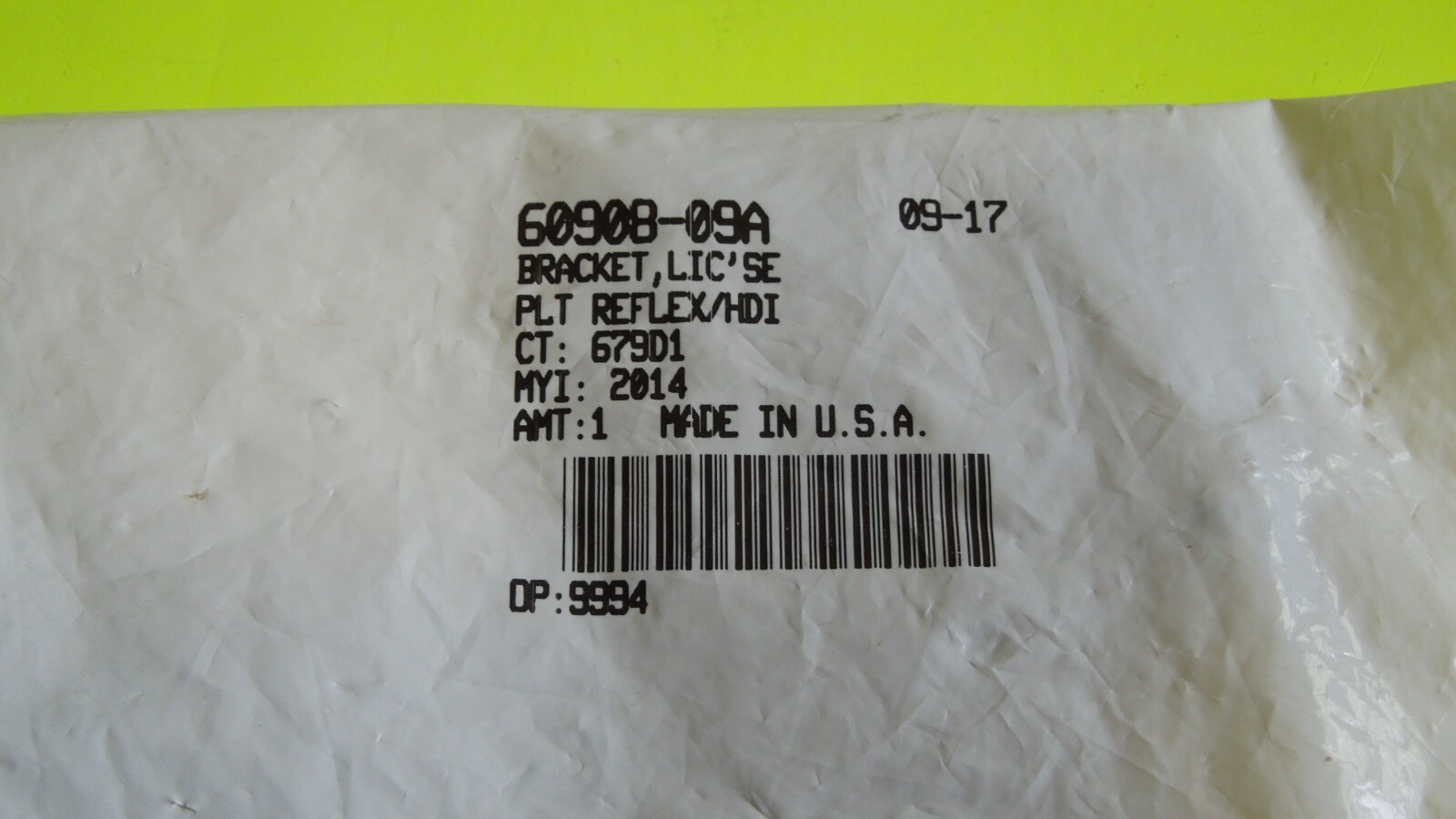 1 NOS OEM Harley Davidson License Plate Reflector Bracket P/N 60908-09A | eBay