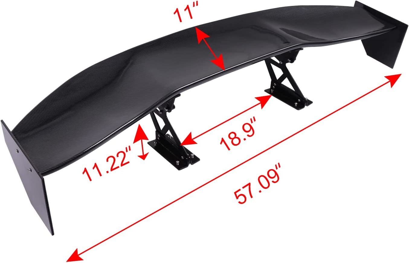 UNIVERSAL 57" WING DRAGON-2 STYLE GT TRUNK ADJUSTABLE SPOILER WING ...