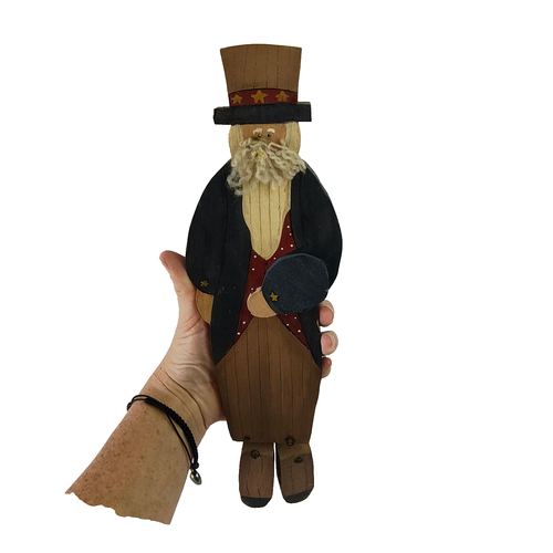 Vintage Uncle Sam Wooden Sign Hand Painted Hanging Independence Red ...
