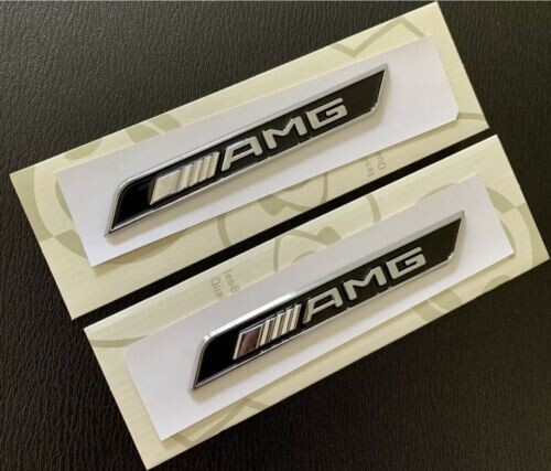 2 x AMG Chrome Side Decal Badge Sticker for Mercedes-Benz AMG Sport | eBay