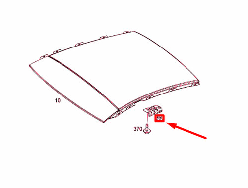 NEW MB CLA C117 GLASS ROOF FRAME AT B-PILLAR LEFT CONSOLE A1767870042 ...