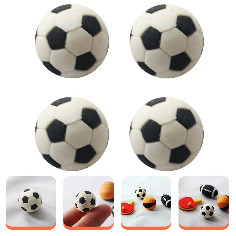 4 Pcs Mini House Soccer Decors Rubber Material for Miniature Scenes ...