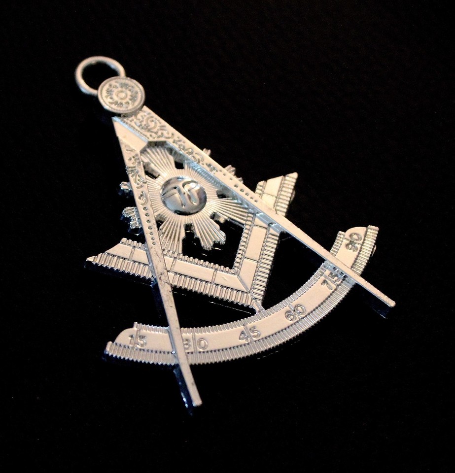 Past Master Silver Tone Jewel For Masonic Collar Regalia Freemason ...