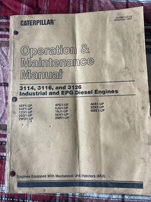 Caterpillar Cat 3114 3116 3126 Industrial EPG Engines Owner Operator ...