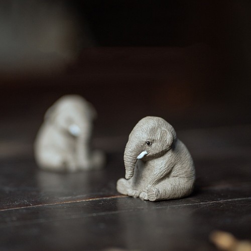 Elephant Statue Small Table Decoration Purple Sand Tea Set Purple Sand ...