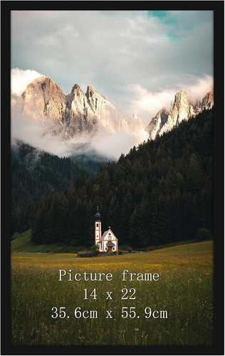 14X22 Picture Frame Black, 14 by 22 Thin Poster Photo Frame for Wall ...