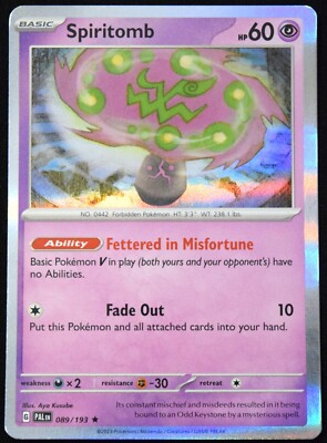 Pokemon TCG Spiritomb 089/193 2023 Paldea Evolved Holo Rare Card - NM ...