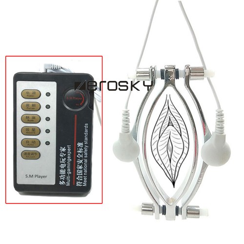 Electro Clit Clamp Women Labia Chastity Spreader Clip Electric E-Stim SM Set | eBay