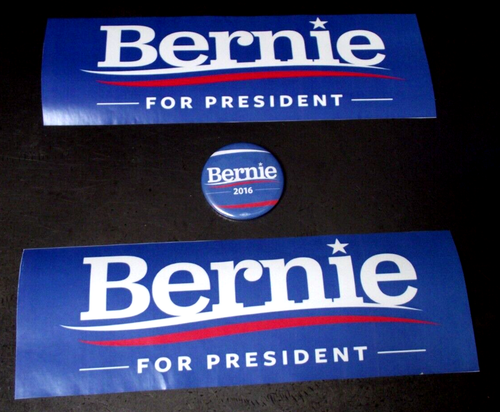 2016 Bernie for President Lot - 1 Button + 2 Bumper Stickers Union Made ...