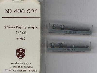 L'Arsenal Models 1/400 40mm BOFORS SINGLE MOUNT GUN (4) 3D Printed Set ...