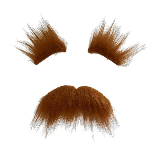 Fake Mustache and Eyebrows Realistic Funny Halloween Moustache Kit for ...