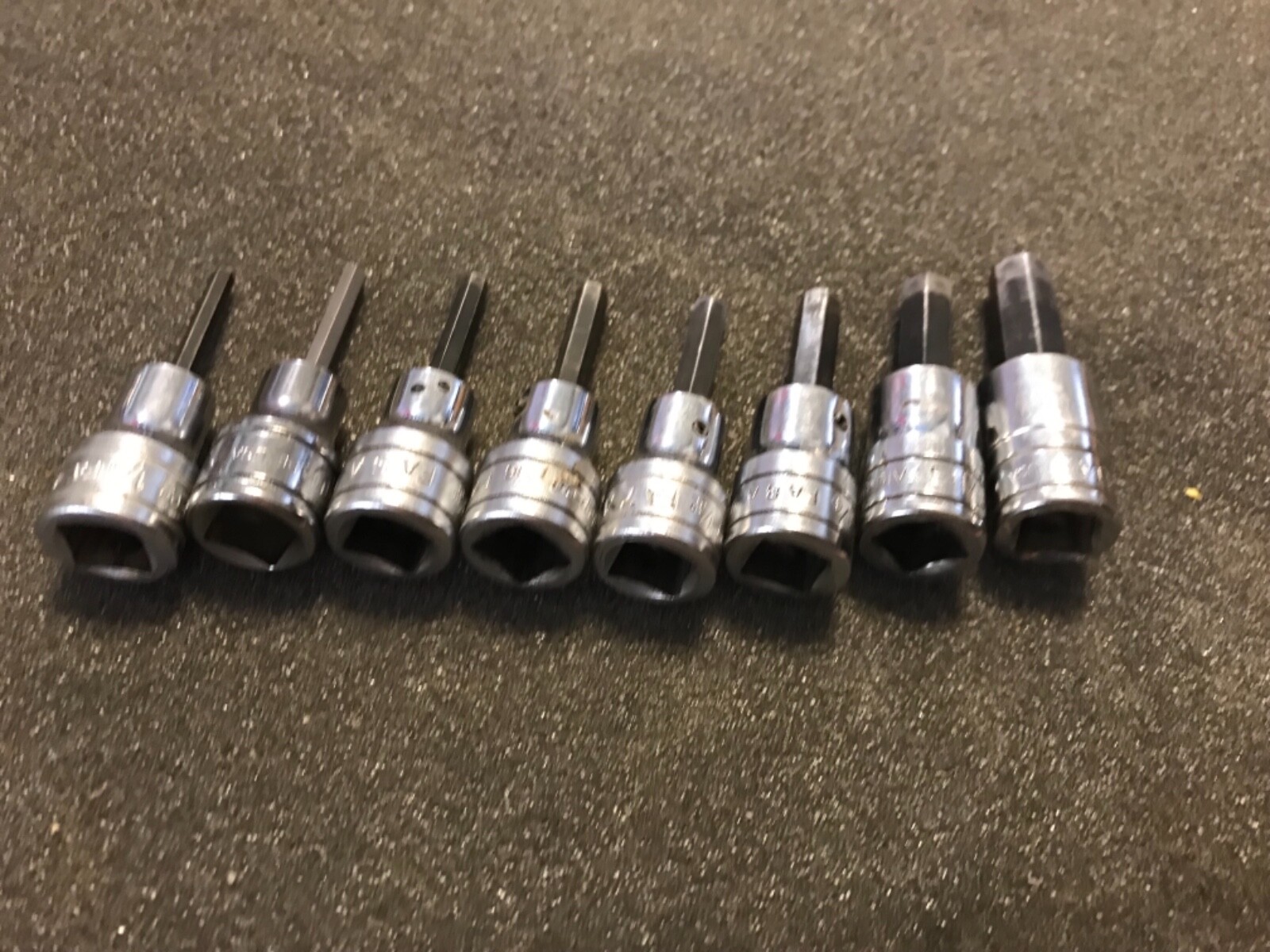 8 Pc. Snap On Tools 3/8" Drive SAE Standard Hex Bit Socket Set 1/8–3/8 ...