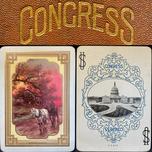 c1915 Homeward Antique Playing Cards Congress 606 USPCC Horses Deck 54 ...